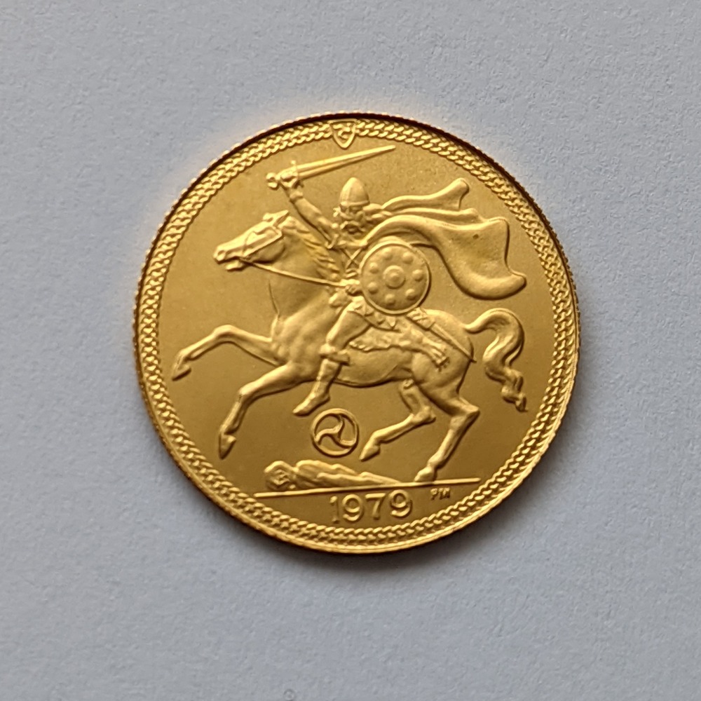 Pre-owned 22ct Gold 1979 Isle of Man Half Sovereign Coin - Own4Less